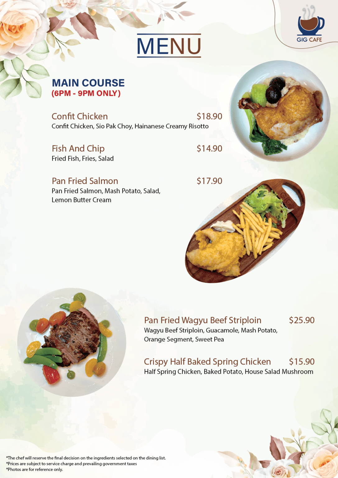 Menu & Location | Gig Singapore | Coffee of Hope