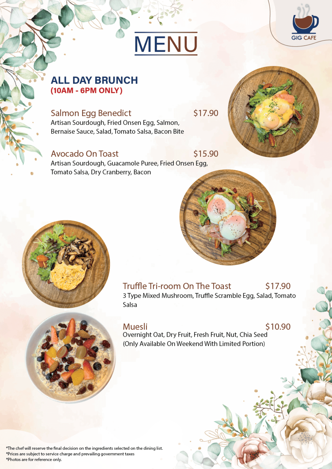 Menu & Location | Gig Singapore | Coffee of Hope