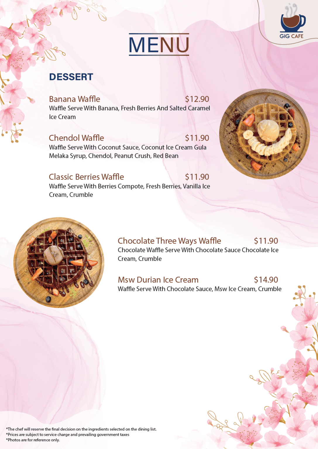 Menu & Location | Gig Singapore | Coffee of Hope