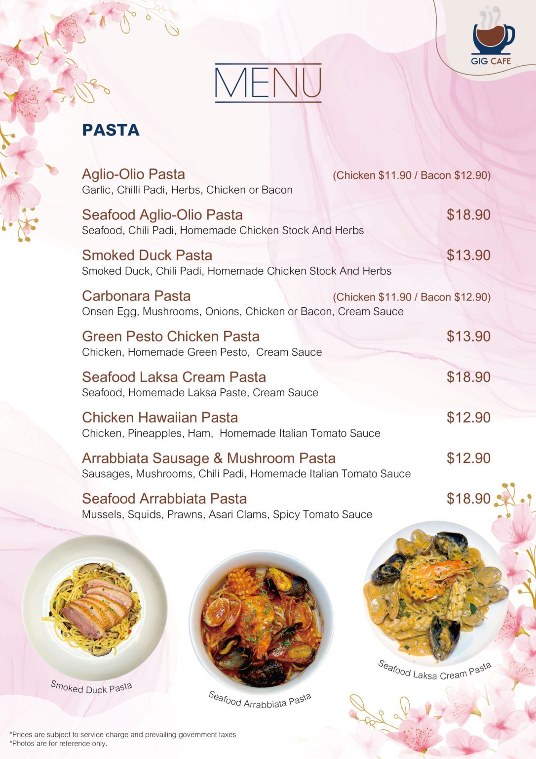 Menu & Location | Gig Singapore | Coffee of Hope